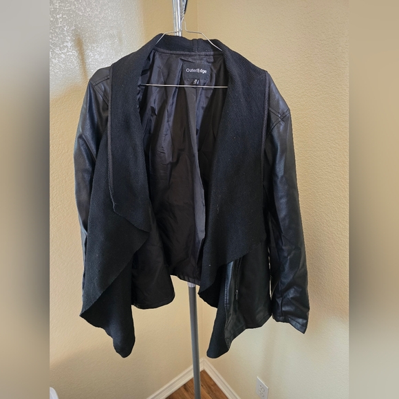 Outer Edge | Jackets & Coats | Outer Edge Womens Black Faux Leather ...